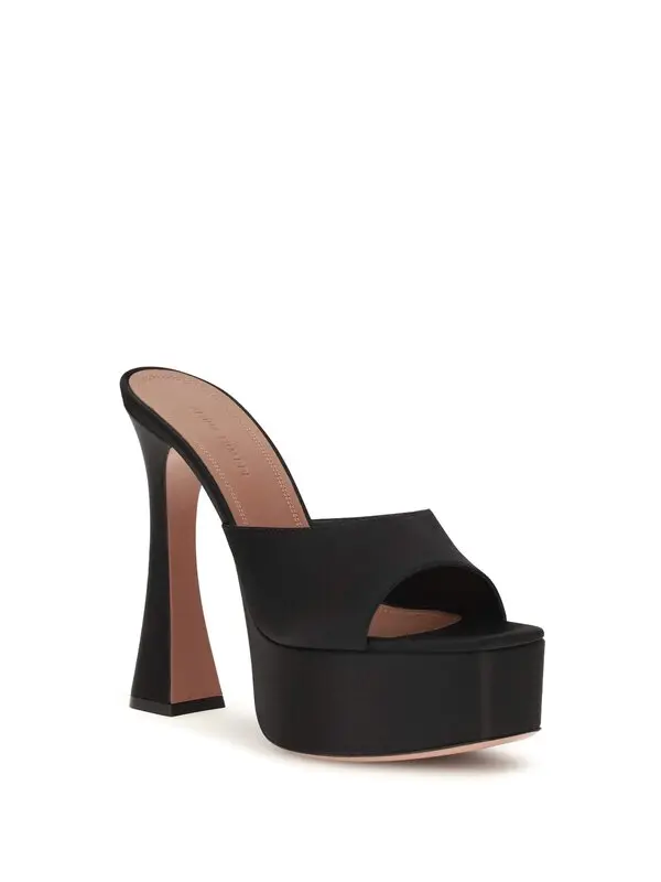 Amina Muaddi Dalida Satin Sandals