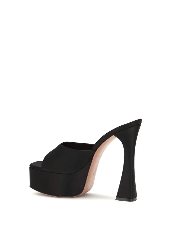 Amina Muaddi Dalida Satin Sandals
