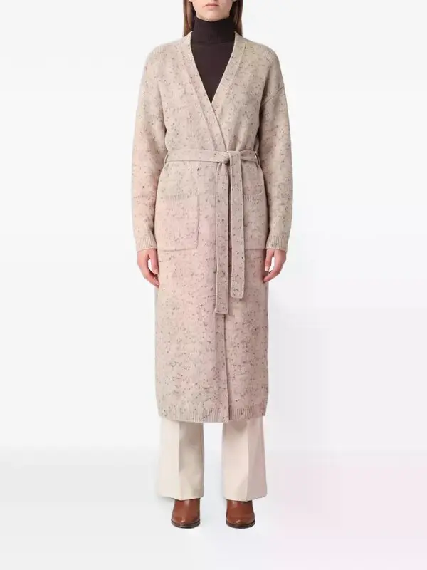 Fabiana Filippi Belted Speckled Cardigan - Neutrals