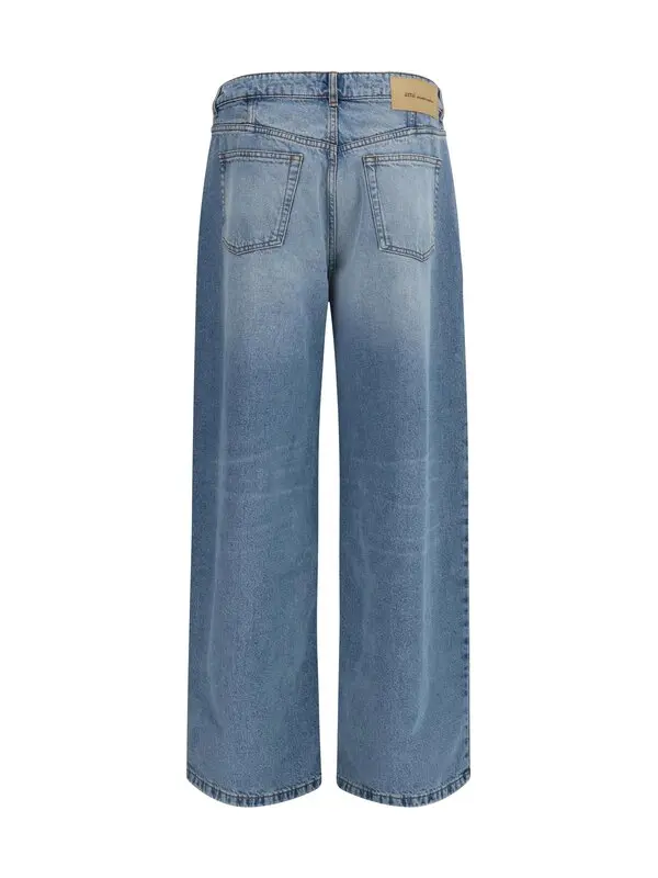 AMI Paris Cotton Wide-leg Jeans