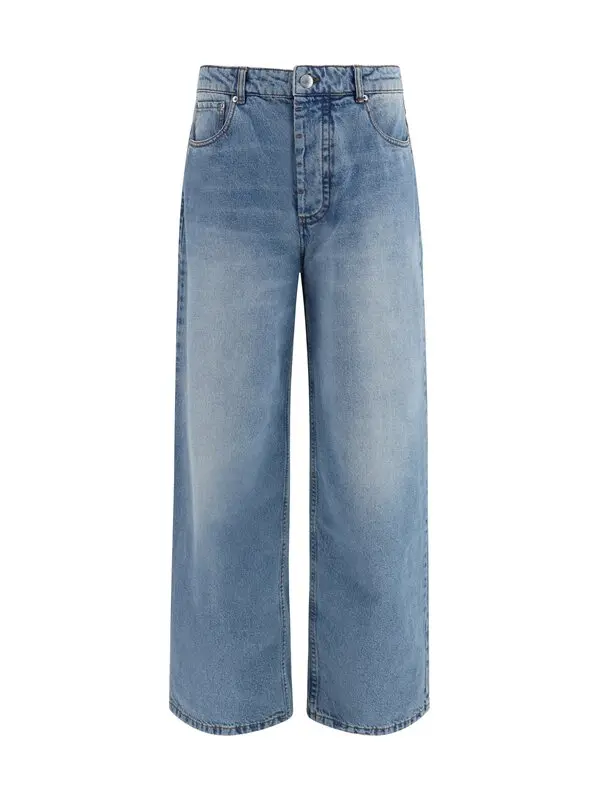 AMI Paris Cotton Wide-leg Jeans - Blue