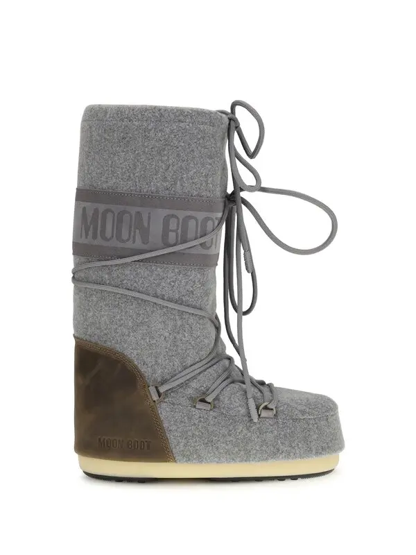 Moon Boot Mb Icon Nubuck Felt Snow Boots - Gray