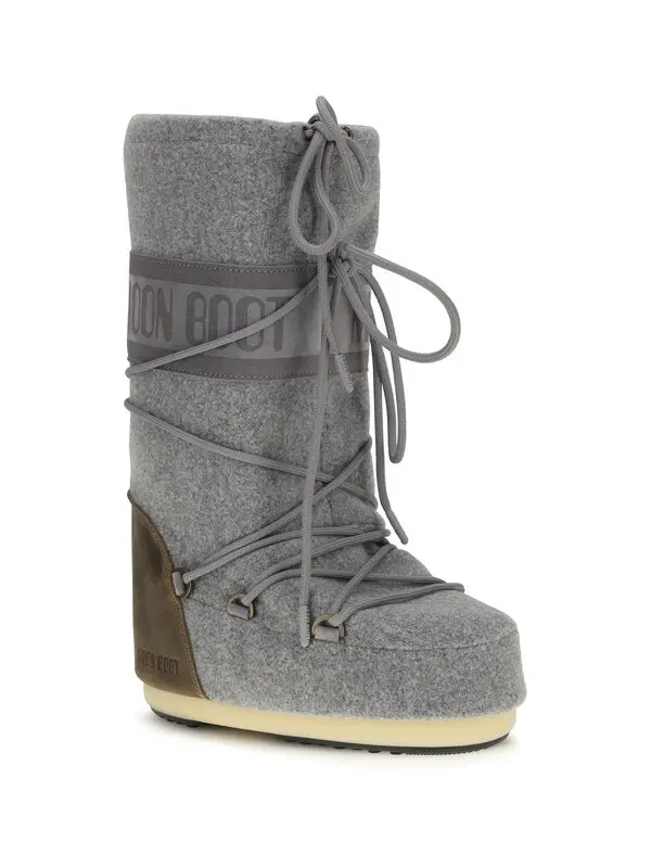 Moon Boot Mb Icon Nubuck Felt Snow Boots - Gray