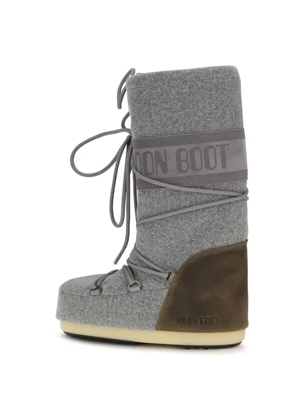 Moon Boot Mb Icon Nubuck Felt Snow Boots - Gray