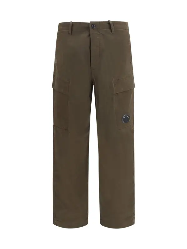 C.P. COMPANY Stretch Cotton Satin Cargo Pants - Green
