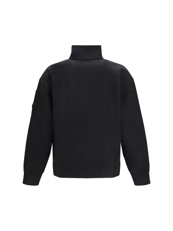 C.P. COMPANY Diagonal-weave Cotton Fleece Sweatshirt - Black