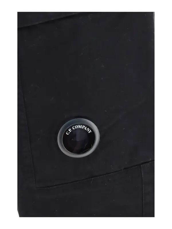 C.P. COMPANY Stretch Cotton Satin Cargo Pants - Black