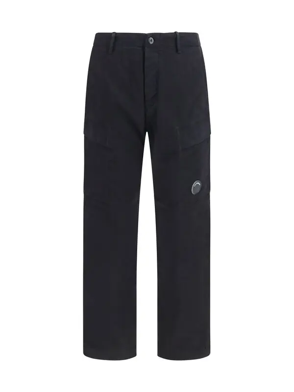 C.P. COMPANY Stretch Cotton Satin Cargo Pants - Black