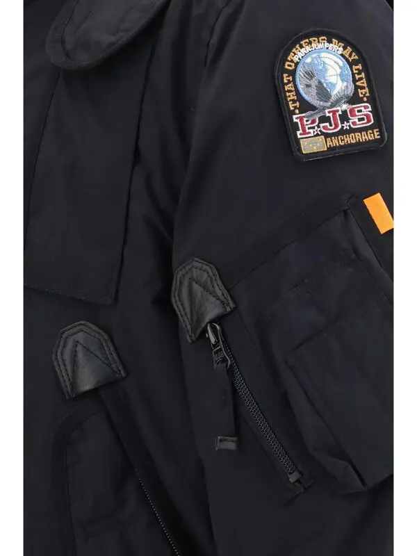 PARAJUMPERS Gobi Bomber Jacket With Hood - Black