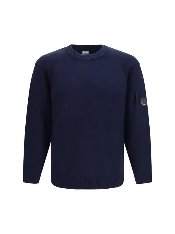 C.P. COMPANY Grs Lambswool Crewneck Sweater - Blue