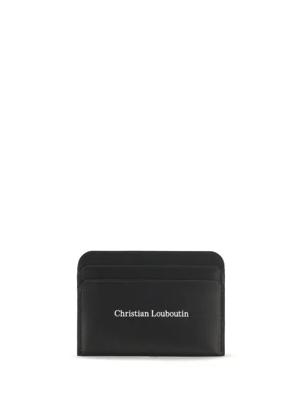 CHRISTIAN LOUBOUTIN Canopy Leather Card Holder - Black