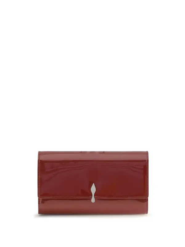 CHRISTIAN LOUBOUTIN Bettina Patent Leather Chain Wallet - Red