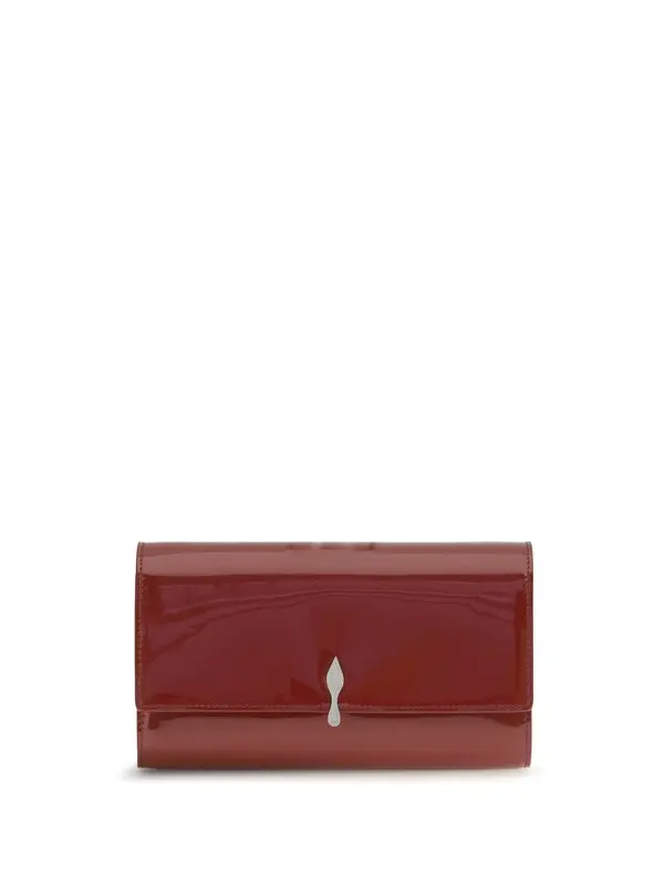 CHRISTIAN LOUBOUTIN Bettina Patent Leather Chain Wallet - Red