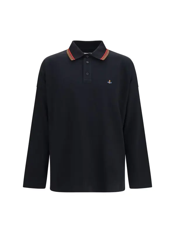 VIVIENNE WESTWOOD Oversized Long-sleeve Polo - Black