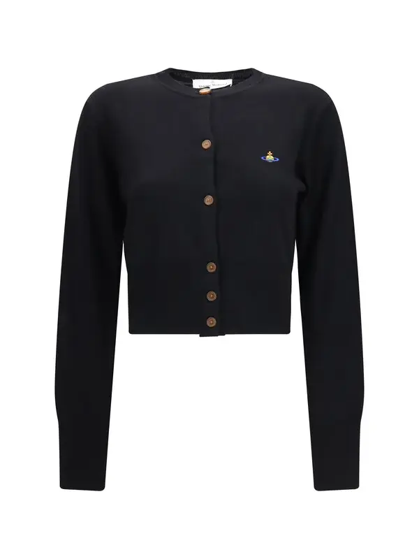 VIVIENNE WESTWOOD Bea Cropped Wool Cardigan - Black