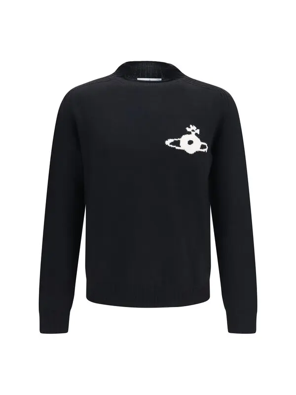 VIVIENNE WESTWOOD Merino Wool Fisherman Sweater - Black