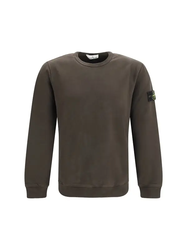 Stone Island Crewneck Cotton Sweatshirt - Brown