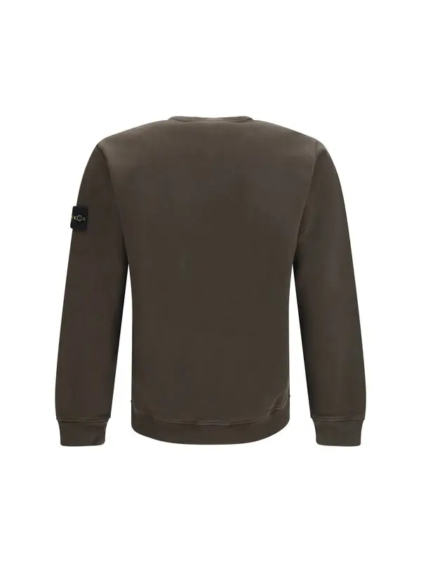 Stone Island Crewneck Cotton Sweatshirt - Brown