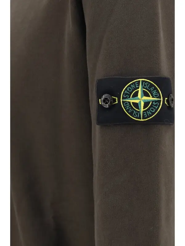 Stone Island Crewneck Cotton Sweatshirt - Brown