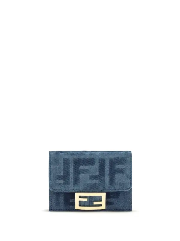 Fendi Trifold Wallet With Ff Monogram In Jacquard