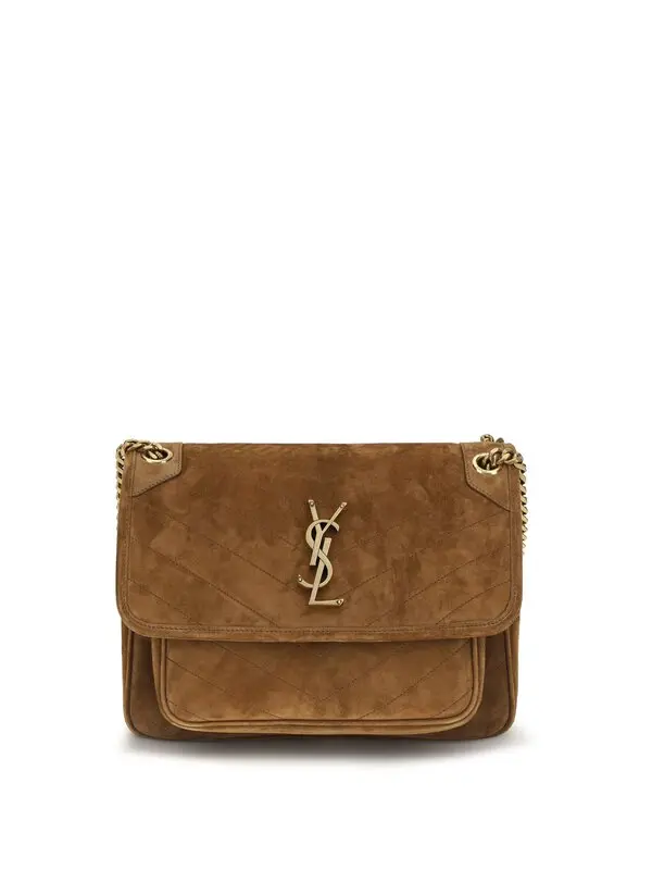 Saint Laurent Medium Niki Suede Shoulder Bag - Brown