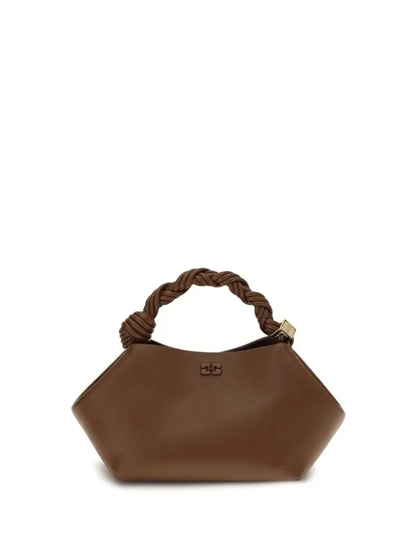 GANNI Small Bou Handbag With Twisted Top Handle - Brown