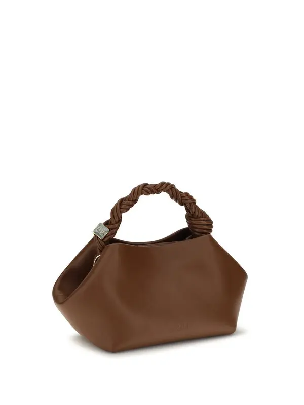GANNI Small Bou Handbag With Twisted Top Handle - Brown