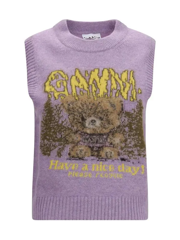 GANNI Teddy Alpaca And Wool-blend Vest