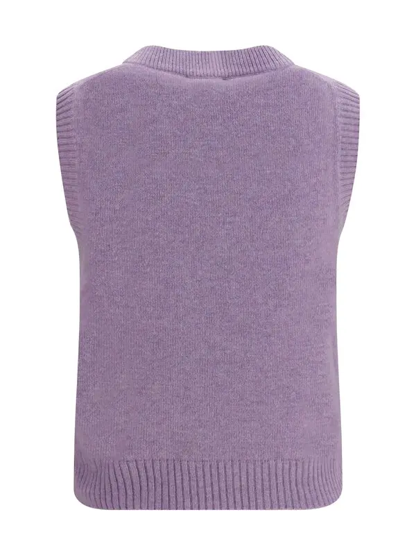 GANNI Teddy Alpaca And Wool-blend Vest - Gray