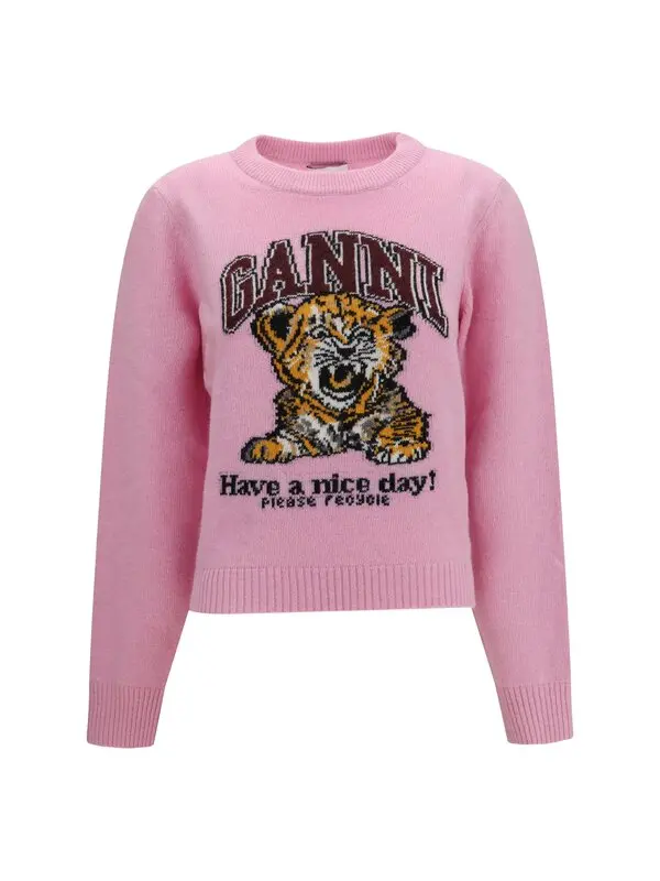 GANNI Wool Graphic Sweater