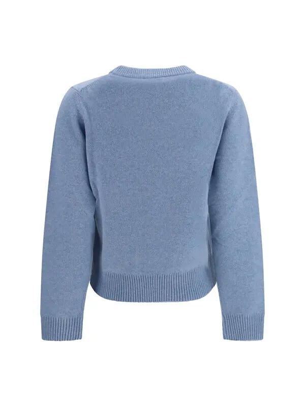 GANNI Floral Wool Sweater - Blue