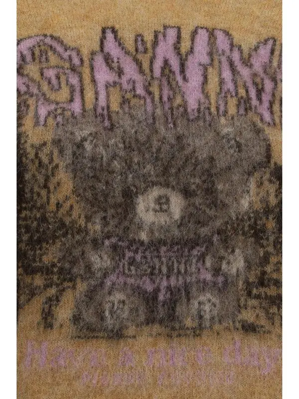 GANNI Teddy Brushed Alpaca Crewneck Sweater