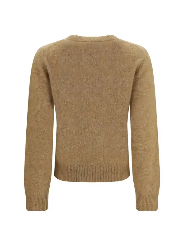GANNI Teddy Brushed Alpaca Crewneck Sweater - Cream