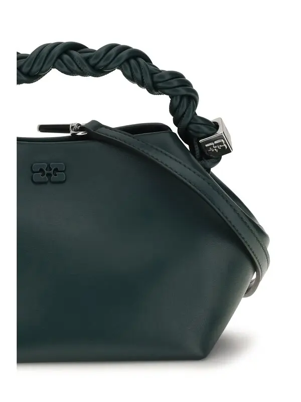 GANNI Bou Leather Handbag - Green