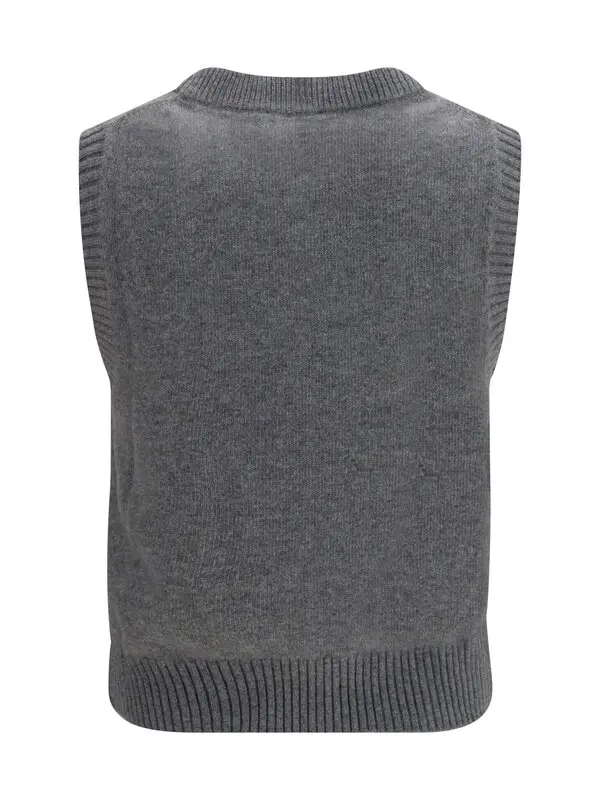 GANNI Wool Floral Knit Vest