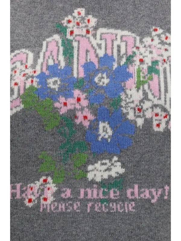 GANNI Wool Floral Knit Vest