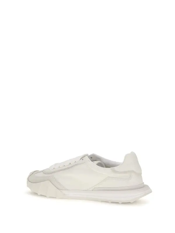 Dolce & Gabbana Athletic Fabric And Leather Lace-up Sneakers - White