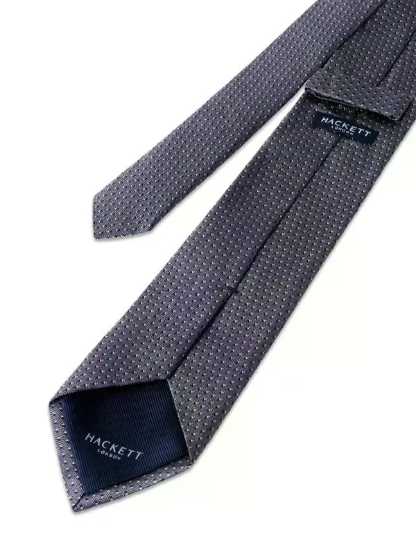HACKETT  Dot-pattern Silk Neck Tie - Grey