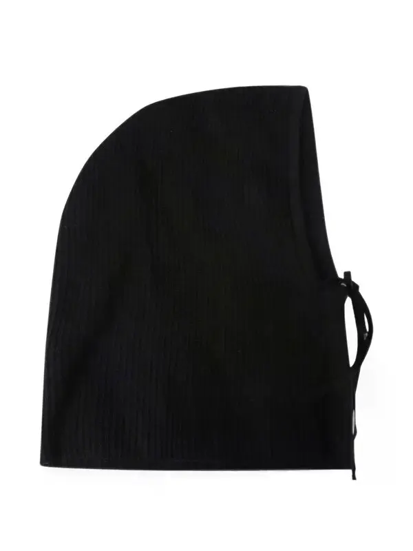 Federica Tosi Ribbed-knit Drawstring Balaclava - Black