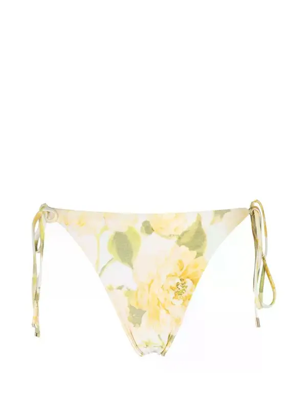 Peony Essential String Floral-print Bikini Bottoms - Neutrals