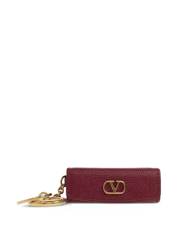 Valentino Garavani Vlogo Signature Leather Lipstick Case - Red
