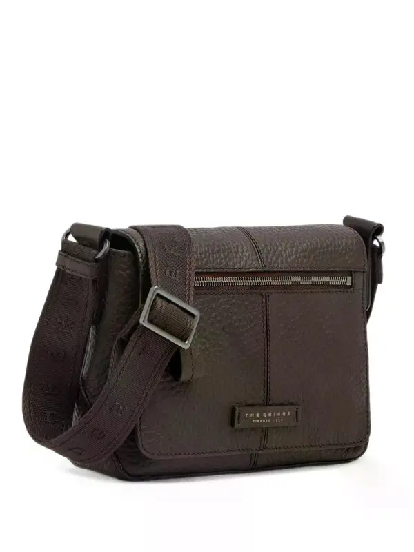 THE BRIDGE Manfredi Leather Messenger Bag - Brown