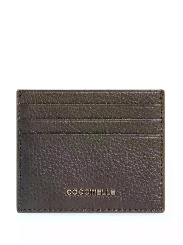 COCCINELLE Metallic Small Leather Card Holder - Brown