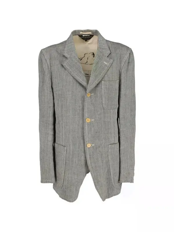 Comme Des Garçons Tailored Blazer With Graphic Print And Herringbone Detail
