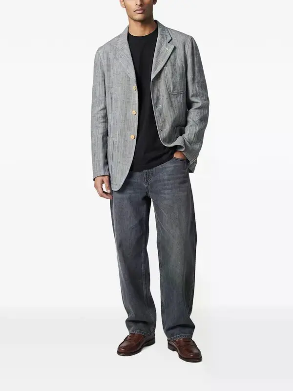 Comme Des Garçons Tailored Blazer With Graphic Print And Herringbone Detail