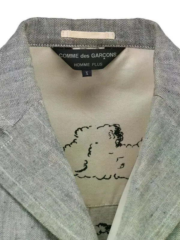 Comme Des Garçons Tailored Blazer With Graphic Print And Herringbone Detail