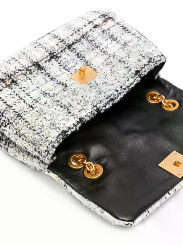 Missoni Caperdoni Check Knitted Shoulder Bag - White
