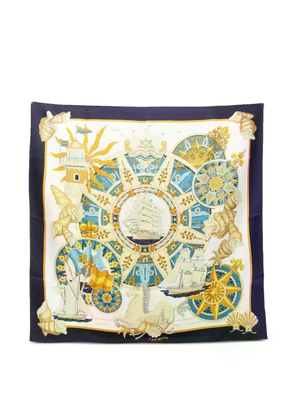 Hermès 2010s L'air Marin Scarf - White