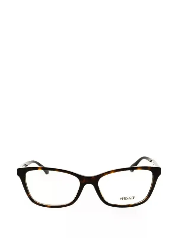 Versace Tortoiseshell-pattern Rectangle-frame Glasses - Brown
