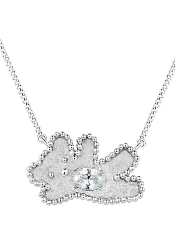 YVMIN Crystal-embellished Bear Necklace - Silver